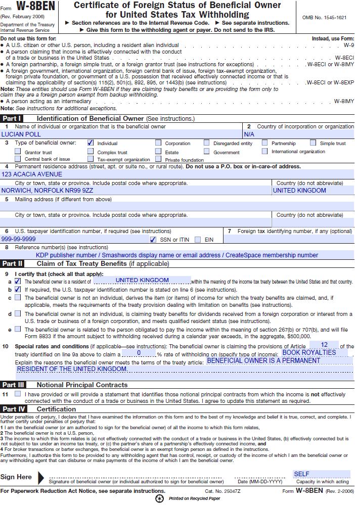 Example w-8BEN form – Lucian Poll's Web Ramblings